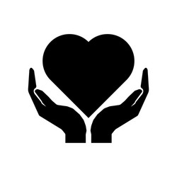 Take care heart sign hands hugging Royalty Free Vector Image