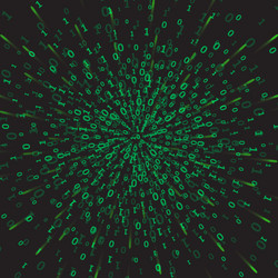 Binary code green and dark background digits Vector Image