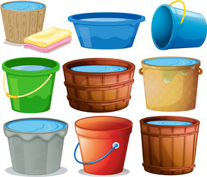 Buckets with faces Royalty Free Vector Image - VectorStock