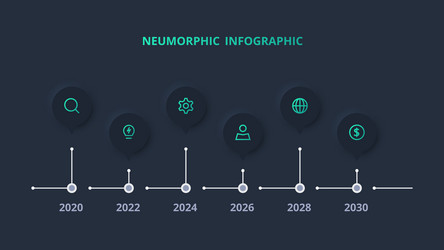 Creative dark infographic with 6 elements Vector Image