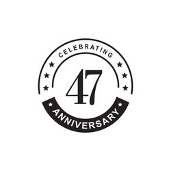 47th years anniversary emblem logo design template