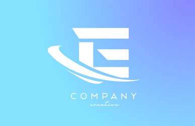 Blue pastel e alphabet letter logo with white Vector Image