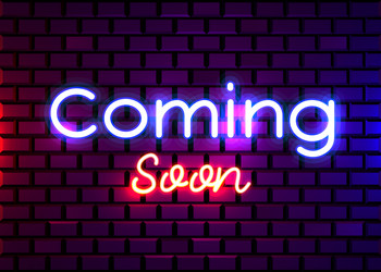 Purple coming soon neon icon Royalty Free Vector Image
