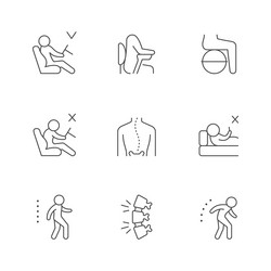 Correct posture line outline icon Royalty Free Vector Image