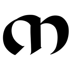 Letter m in gothic style alphabet symbol Vector Image