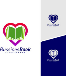 Love book logo design template Royalty Free Vector Image