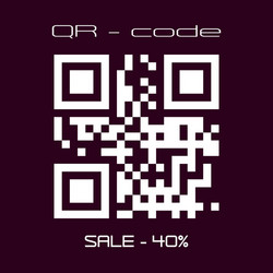 Real qr code sale - 50 percent logo sticker Vector Image