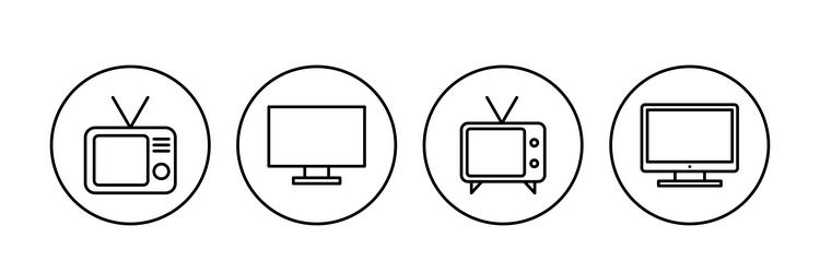 Tv icon set television icon Royalty Free Vector Image