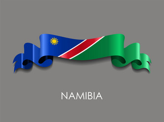 Namibian flag wavy background layout Royalty Free Vector