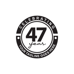 47th years anniversary emblem logo design template