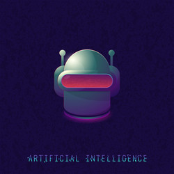 Ai smart bot robot head Royalty Free Vector Image