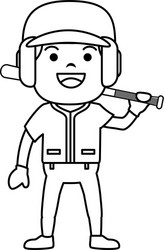 Baseball player avatar character Royalty Free Vector Image