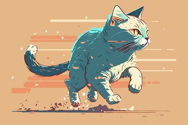 Cat running Royalty Free Vector Image - VectorStock