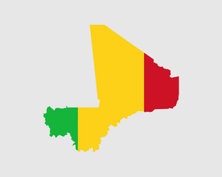 Mali map color line element border of the country Vector Image