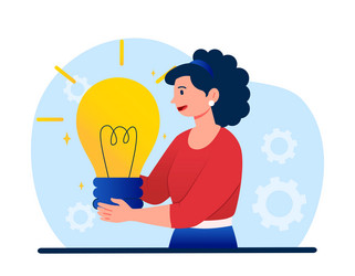 Woman with idea Royalty Free Vector Image - VectorStock