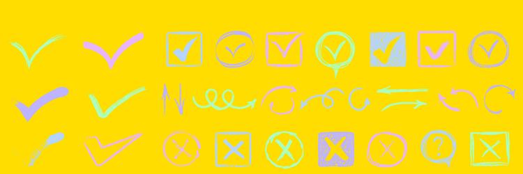 Doodle check mark checkmarks crosses hand drawn Vector Image Doodle check mark checkmarks crosses hand drawn Vector Image