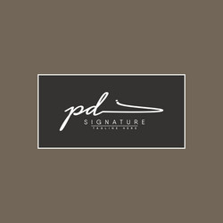 Initial letter pd logo - simple business Vector Image