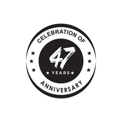 47th years anniversary emblem logo design template