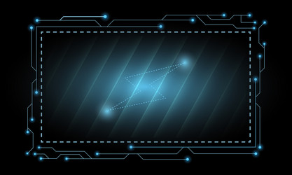 Abstract blue screen hi-tech hologram frame arrow Vector Image