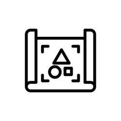 Blueprint project development icon with black Vector Image