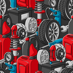 Car repair service seamless pattern flat Vector Image