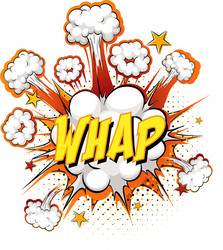 Whap text on comic cloud explosion isolated Vector Image