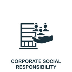 Corporate social responsibility icon monochrome Vector Image
