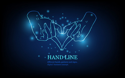 Human hand line different hands gestures Vector Image