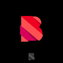 Logo letter b glitch distortion diagonal Vector Image