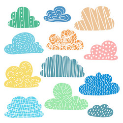 Set of cute hand drawn weather icons Royalty Free Vector