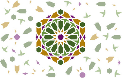 Arabic pattern arabian with color Royalty Free Vector Image