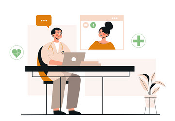 Patient and doctor Royalty Free Vector Image - VectorStock