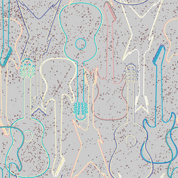 Cute grunge abstract seamless guitar pattern Vector Image