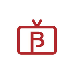 T letter channel television logo design Royalty Free Vector