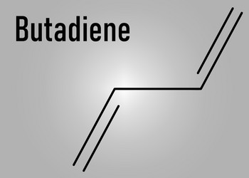Butadiene molecule skeletal formula Royalty Free Vector