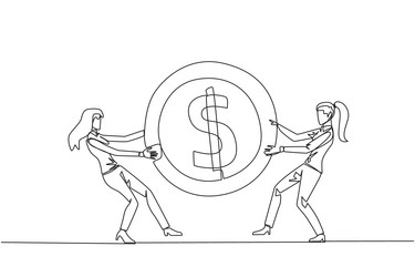 Continuous one line drawing two angry Royalty Free Vector