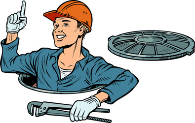 Man falling into open manhole sketch Royalty Free Vector