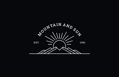 Mountain sun Royalty Free Vector Image - VectorStock