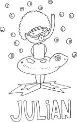 Simple outline drawing for coloring Royalty Free Vector