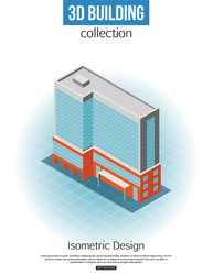 Four buildings isometrics Royalty Free Vector Image