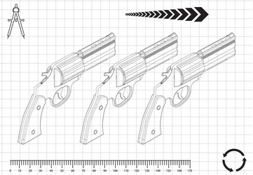 Pistol blueprints Royalty Free Vector Image - VectorStock