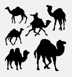 Desert camel silhouette logo design Royalty Free Vector