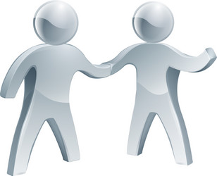 Shaking hands silver people Royalty Free Vector Image