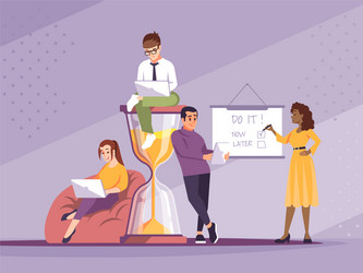 Time management flat Royalty Free Vector Image