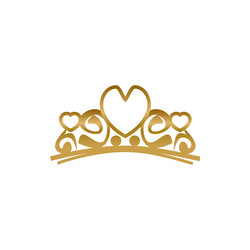 Gold jewellery tiara element clipart Royalty Free Vector