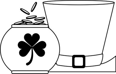 Saint patricks cartoons in black and white Vector Image