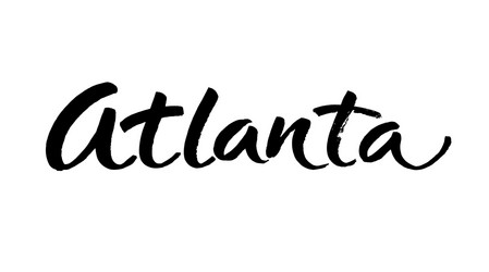 Hand written isolated city atlanta text Royalty Free Vector