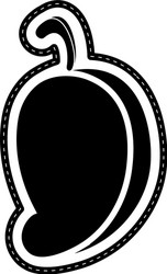 Isolated mango dotted sticker Royalty Free Vector Image