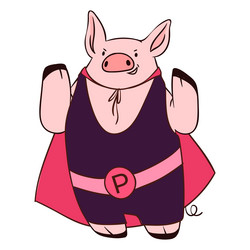Pig hero cartoon Royalty Free Vector Image - VectorStock