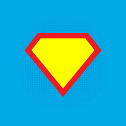 Superhero logo template on blue background Vector Image
